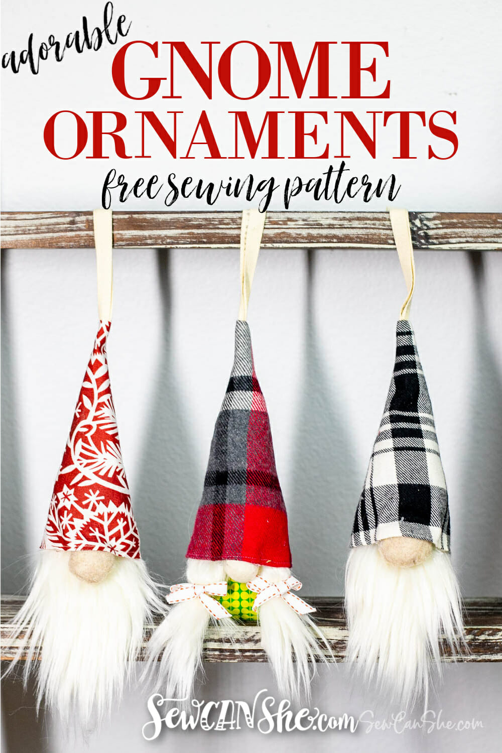 Christmas Gnome Ornament - Free Sewing Pattern