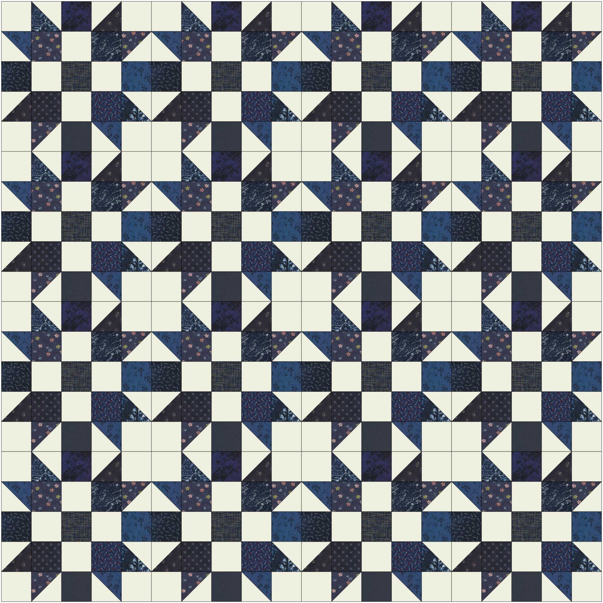 Five Patch Star Quilt Pattern - Free Quilt Pattern with Half Square ...