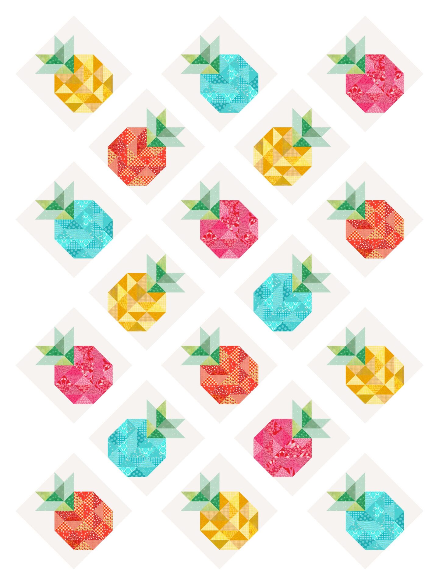 Pineapple Fruit Quilt Block and Free Quilt Pattern!