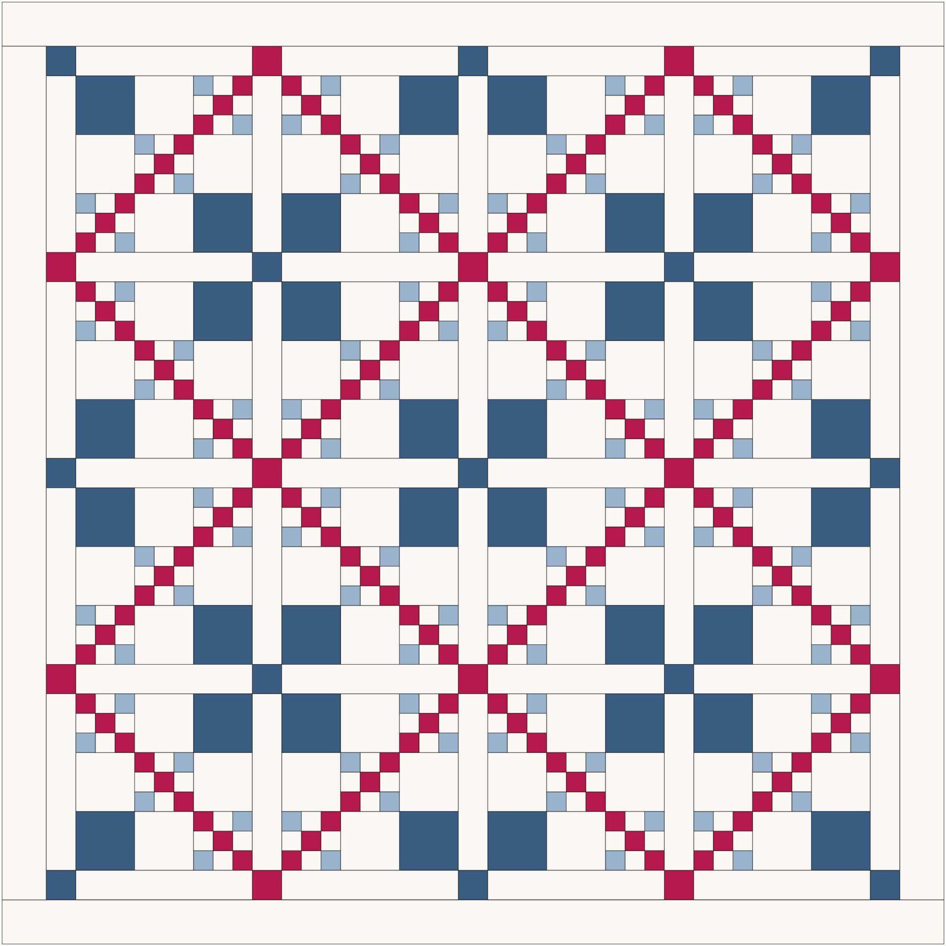 Nine Patch Irish Chain Quilt - Free Throw Quilt Pattern