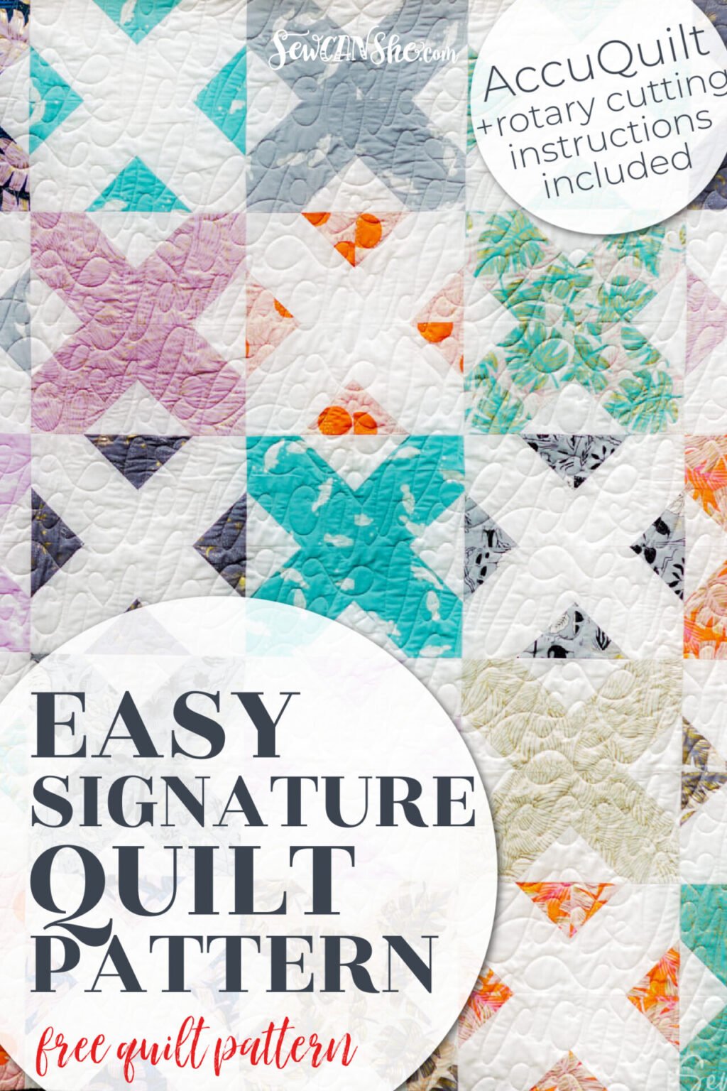 Easy Signature Cross Quilt Pattern: Includes Accuquilt and Rotary Cutting