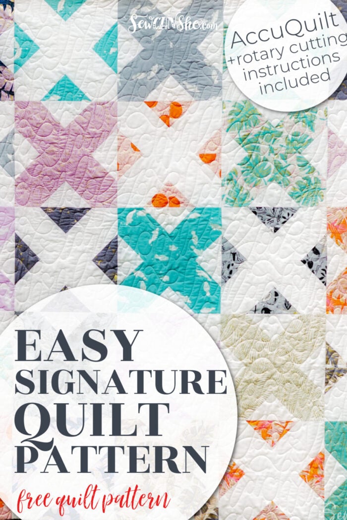 Easy Signature Cross Quilt Pattern: Includes Accuquilt and Rotary Cutting
