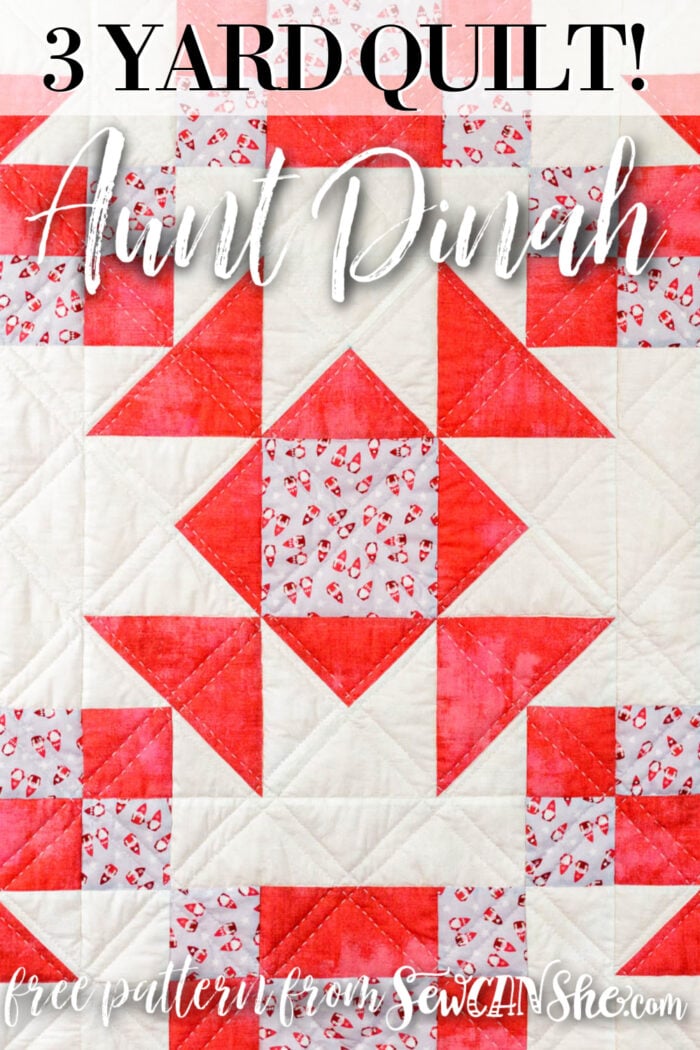 Free 3 Yard Quilt Pattern: Aunt Dinah