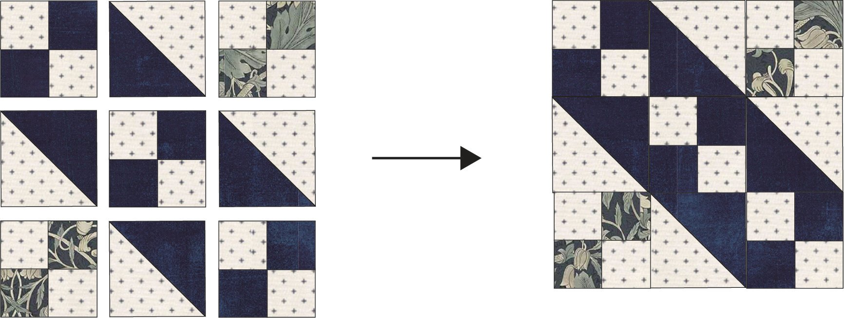 Free 3 Yard Quilt Pattern: Jacob's Ladder