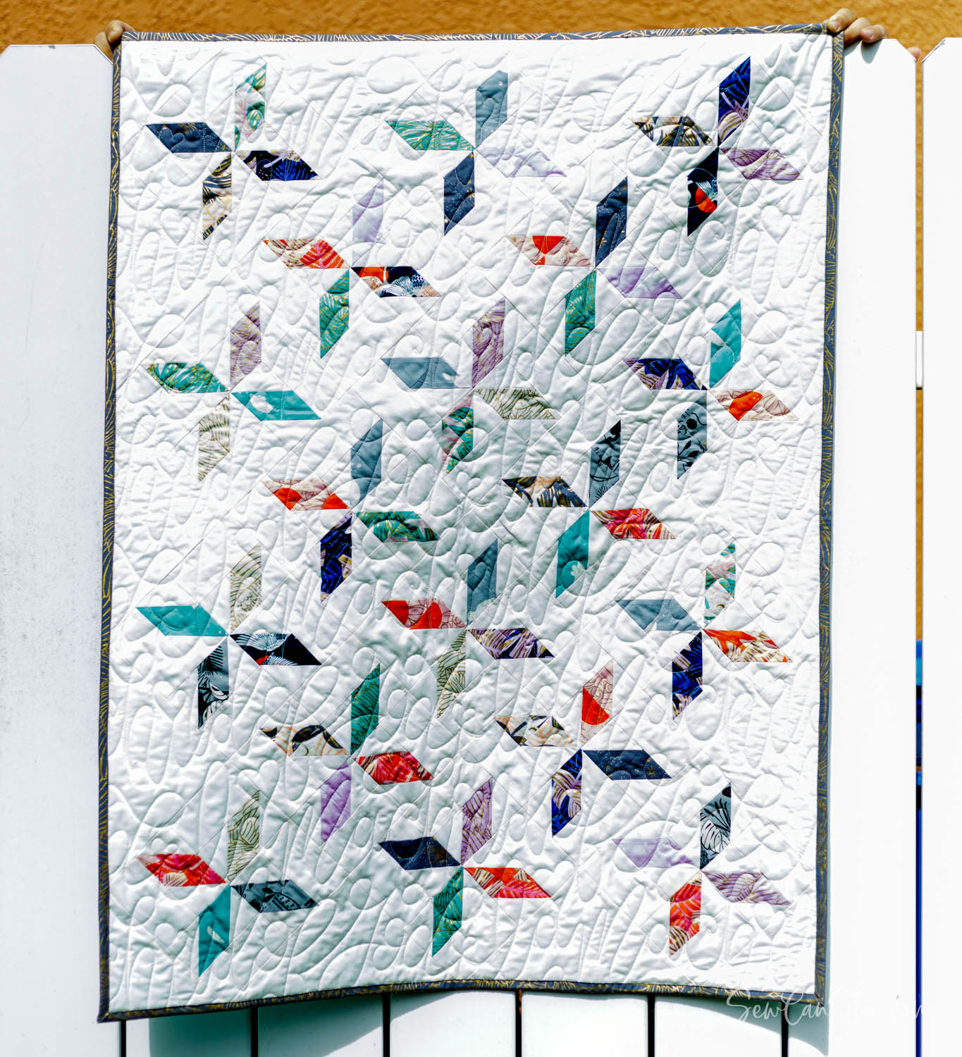 Scrappy Half Square Triangle Baby And Lap Quilt Pattern