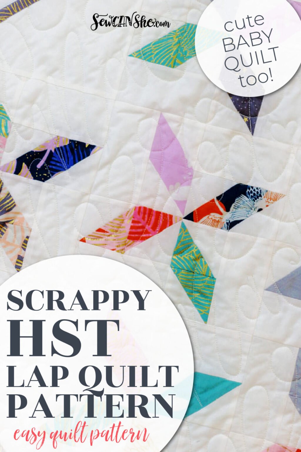 Scrappy Half Square Triangle Baby And Lap Quilt Pattern