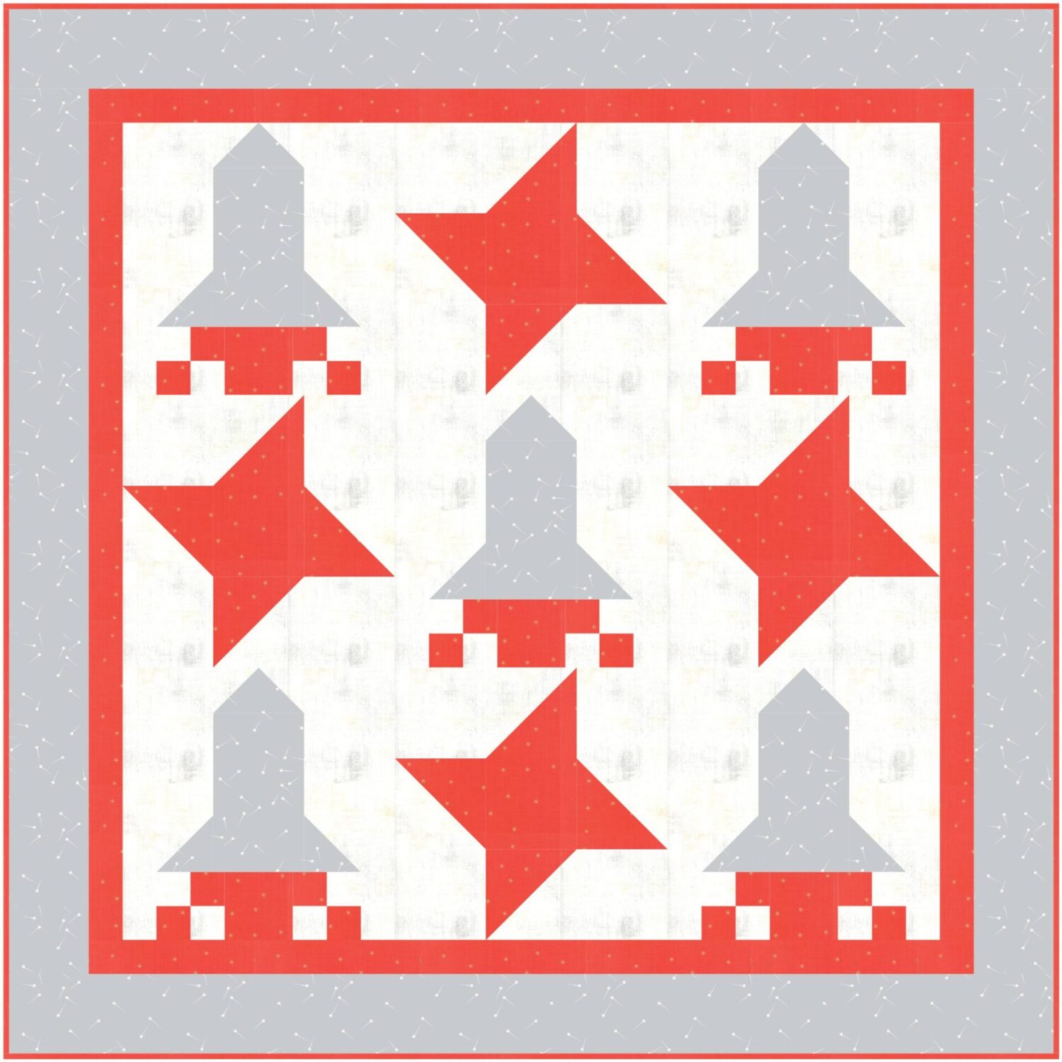 Free 3 Yard Space Ship Baby Quilt Pattern: Starship