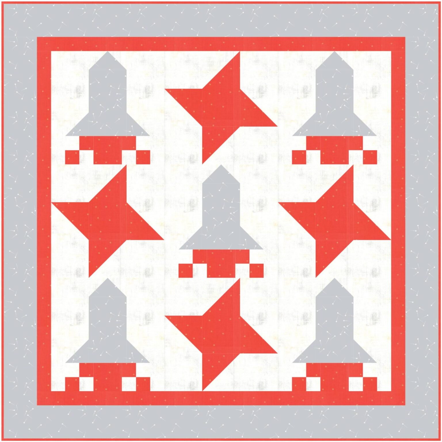 Free 3 Yard Space Ship Baby Quilt Pattern: Starship
