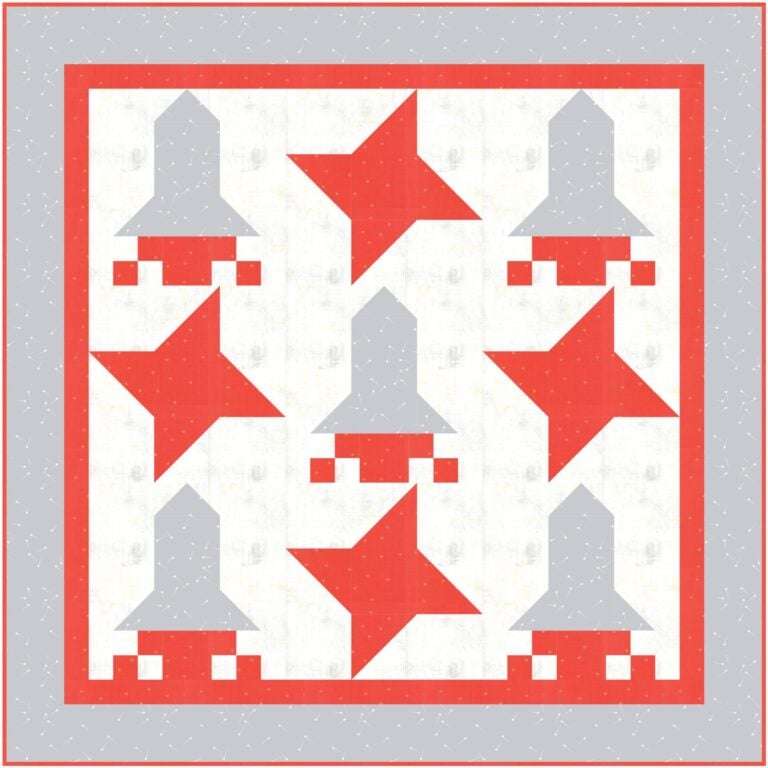 Free 3 Yard Space Ship Baby Quilt Pattern: Starship