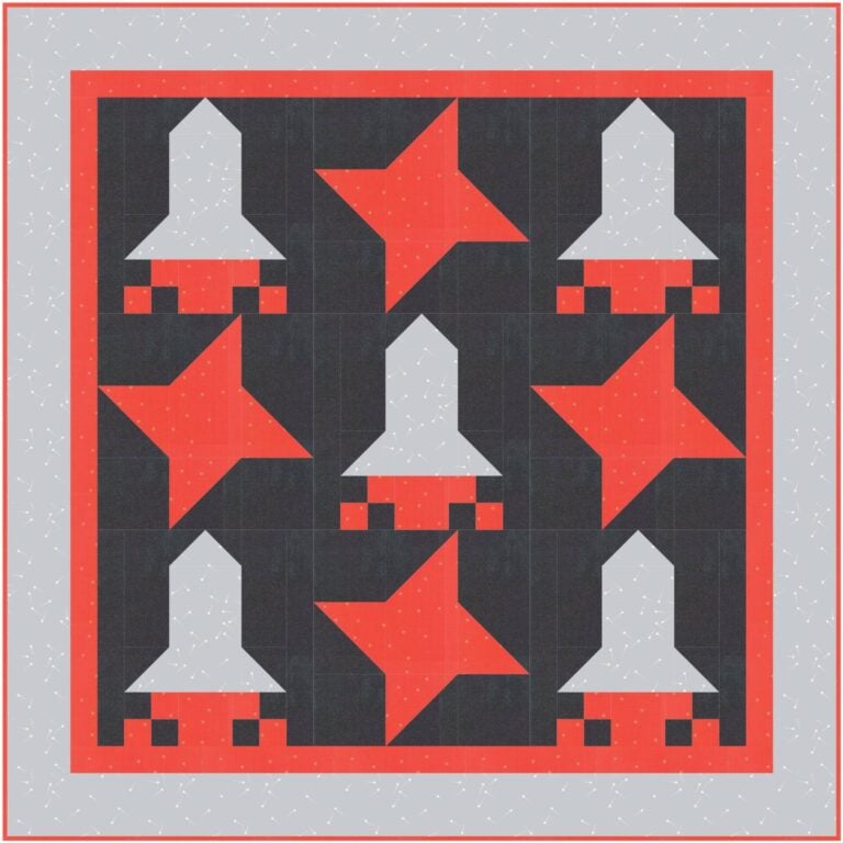 Free 3 Yard Space Ship Baby Quilt Pattern: Starship