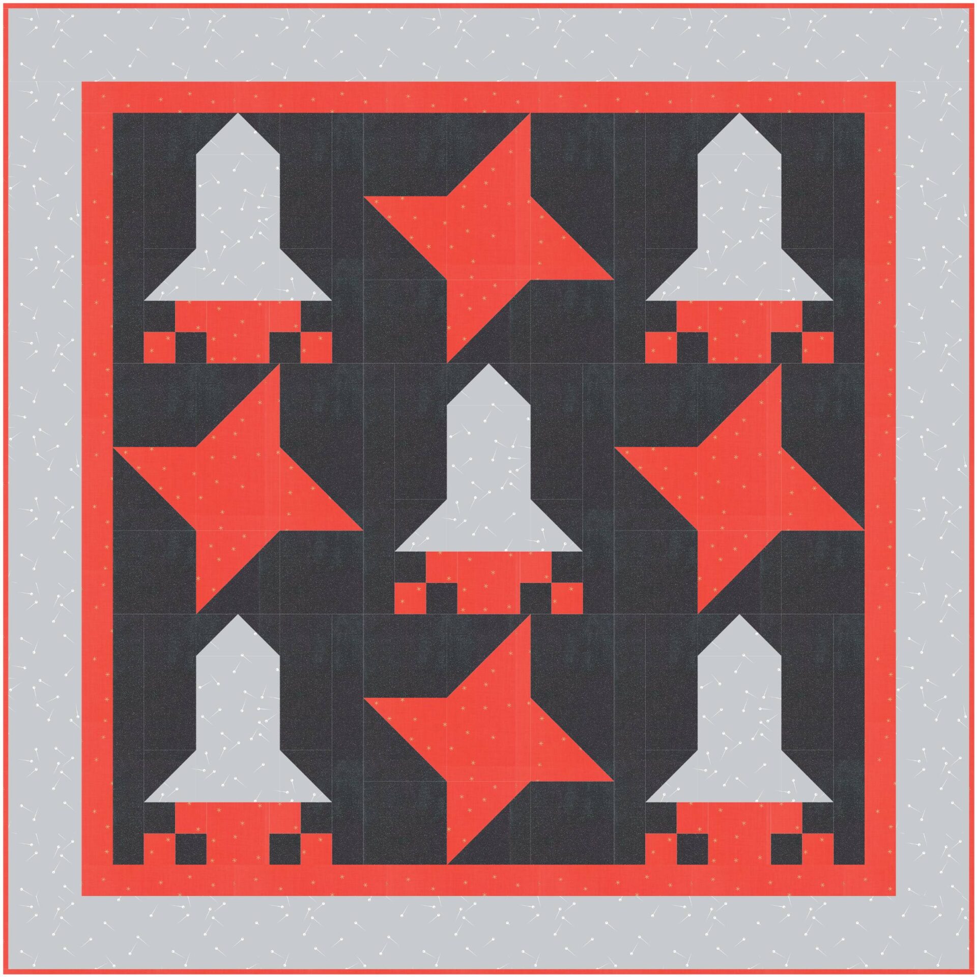 Free 3 Yard Space Ship Baby Quilt Pattern: Starship