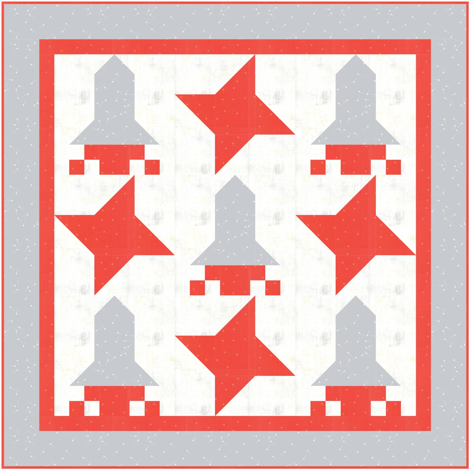 Free 3 Yard Space Ship Baby Quilt Pattern: Starship