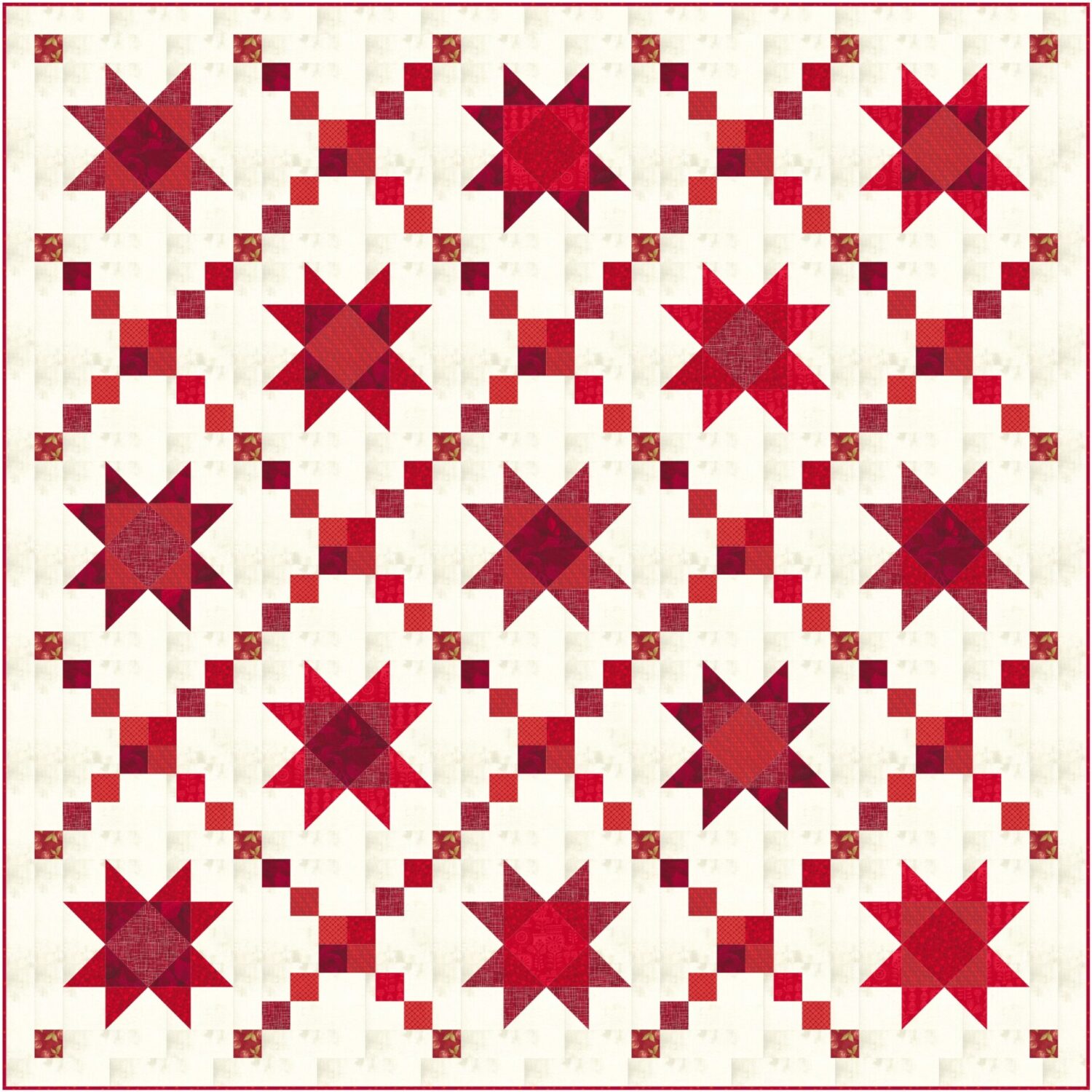 Fat Quarter Stars and Irish Chain: Free Quilt Pattern