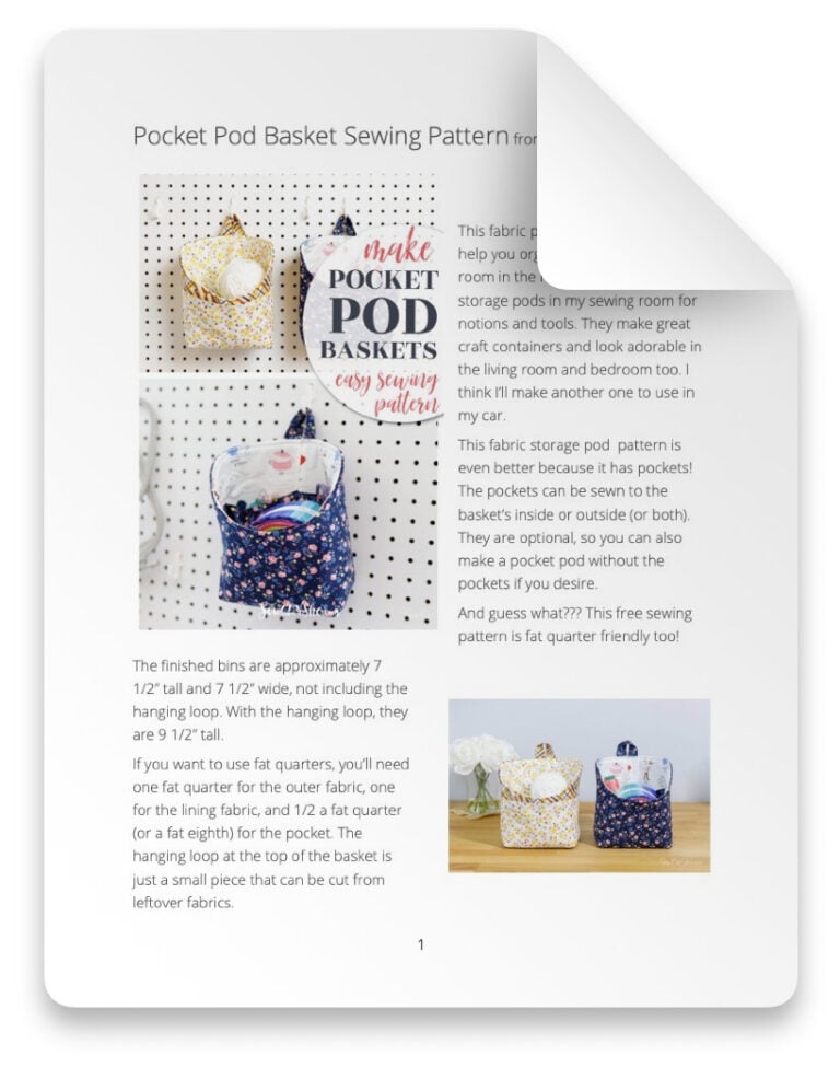 POCKET POD BASKET SEWING PATTERN