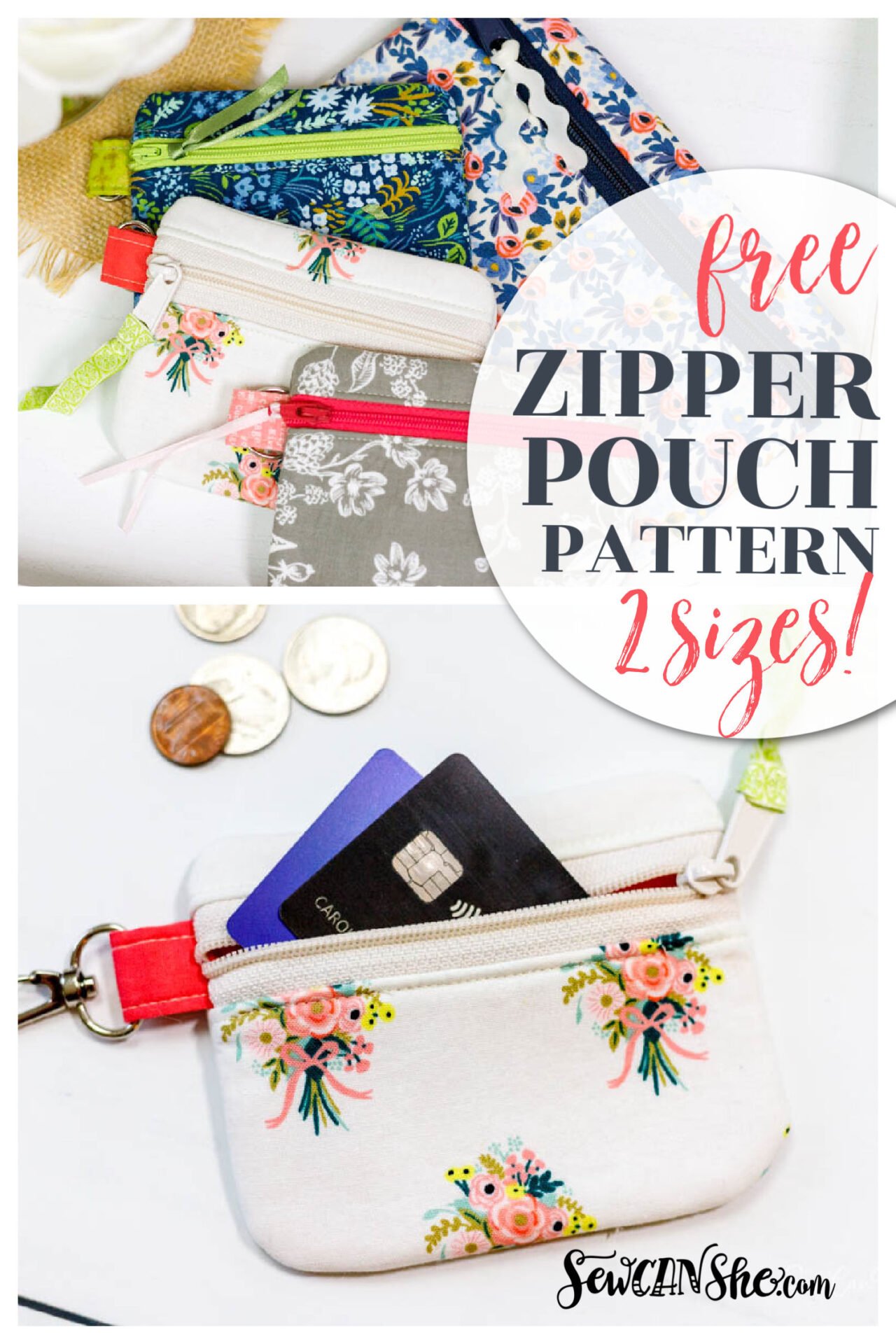 Easy Zipper Pouch Pattern With 2 Sizes to Sew!