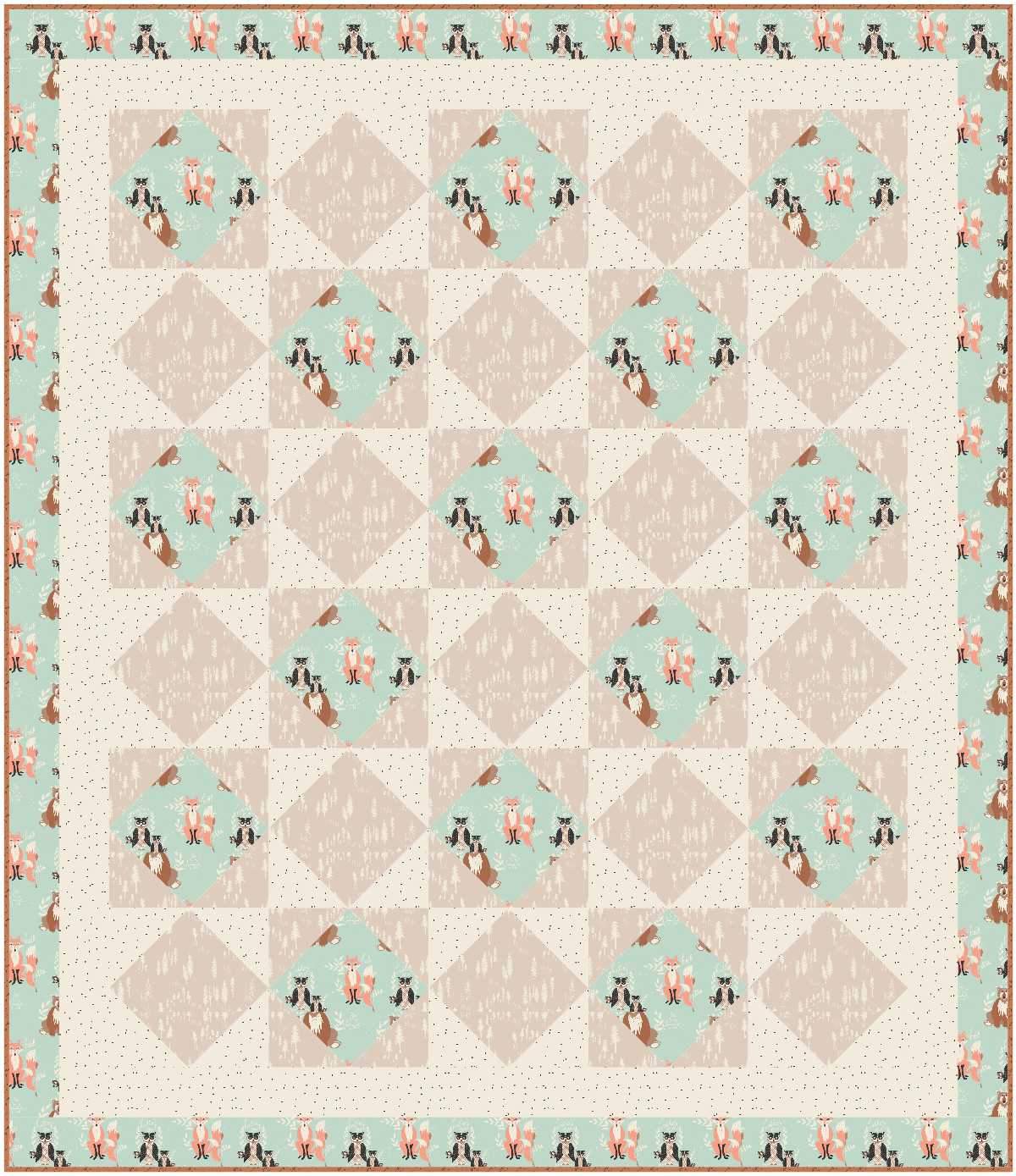 Diamond In A Square: 3 Yard Quilt Pattern