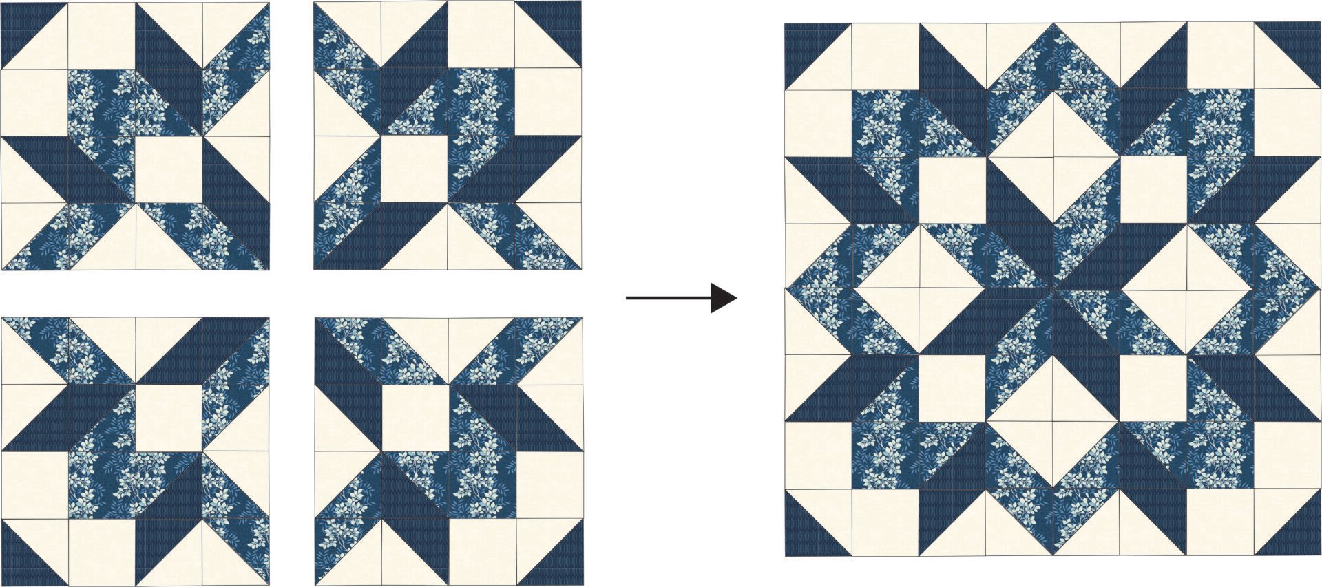 Carpenter's Star: 3 Yard Quilt Pattern