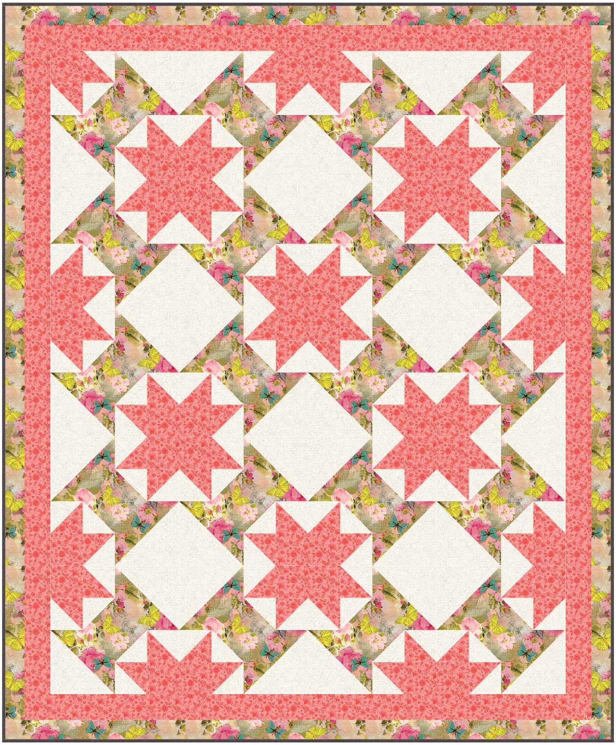 Spools and Stars: 3 Yard Quilt Pattern