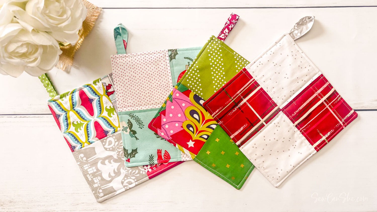 How to Make Folded Fabric Coasters and Pot Holders: Easy Sewing Pattern