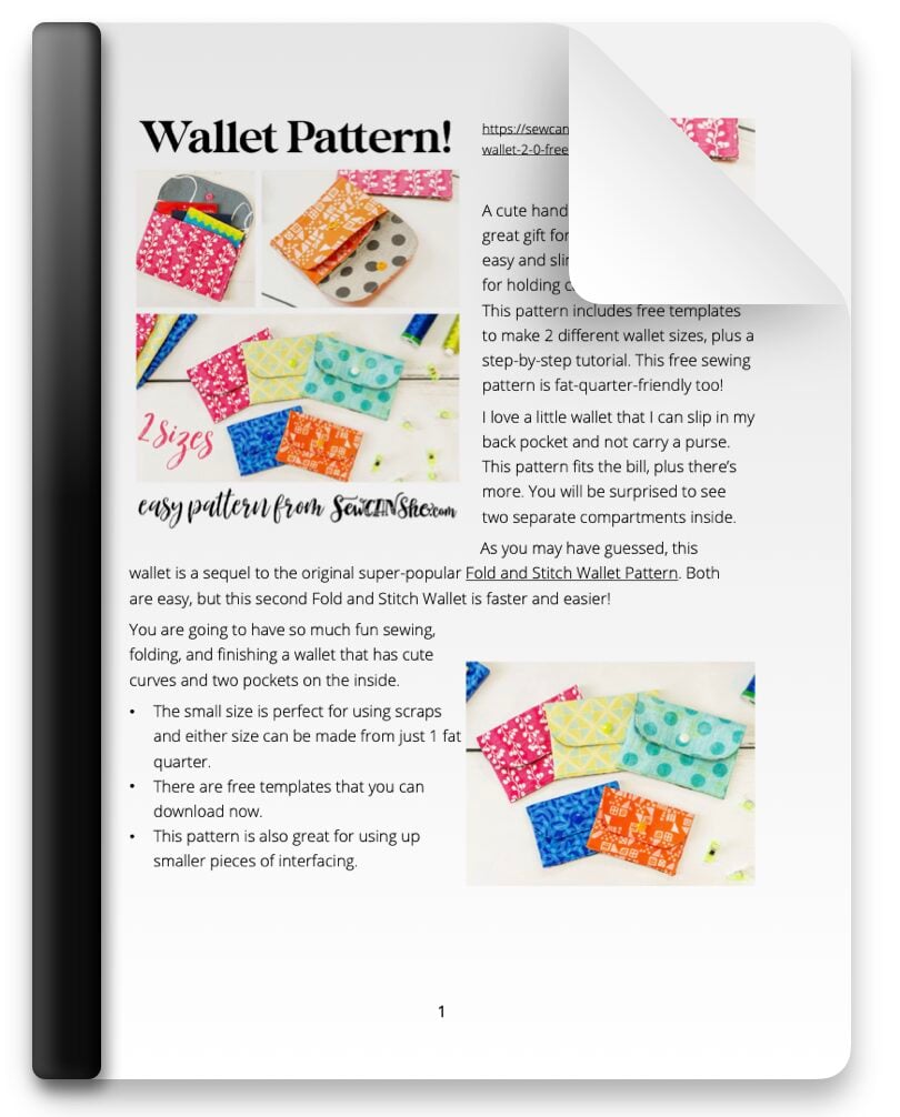 EASY WALLET SEWING PATTERN WITH 2 CARD POCKETS - SewCanShe Free Sewing ...