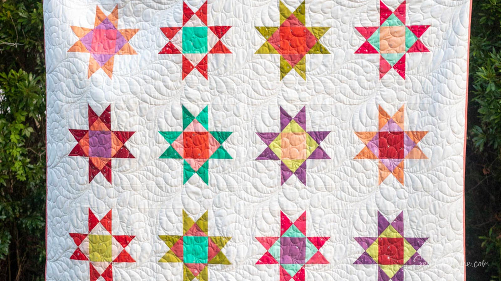 Ohio Star Quilt Pattern Using 7 Fat Quarters!