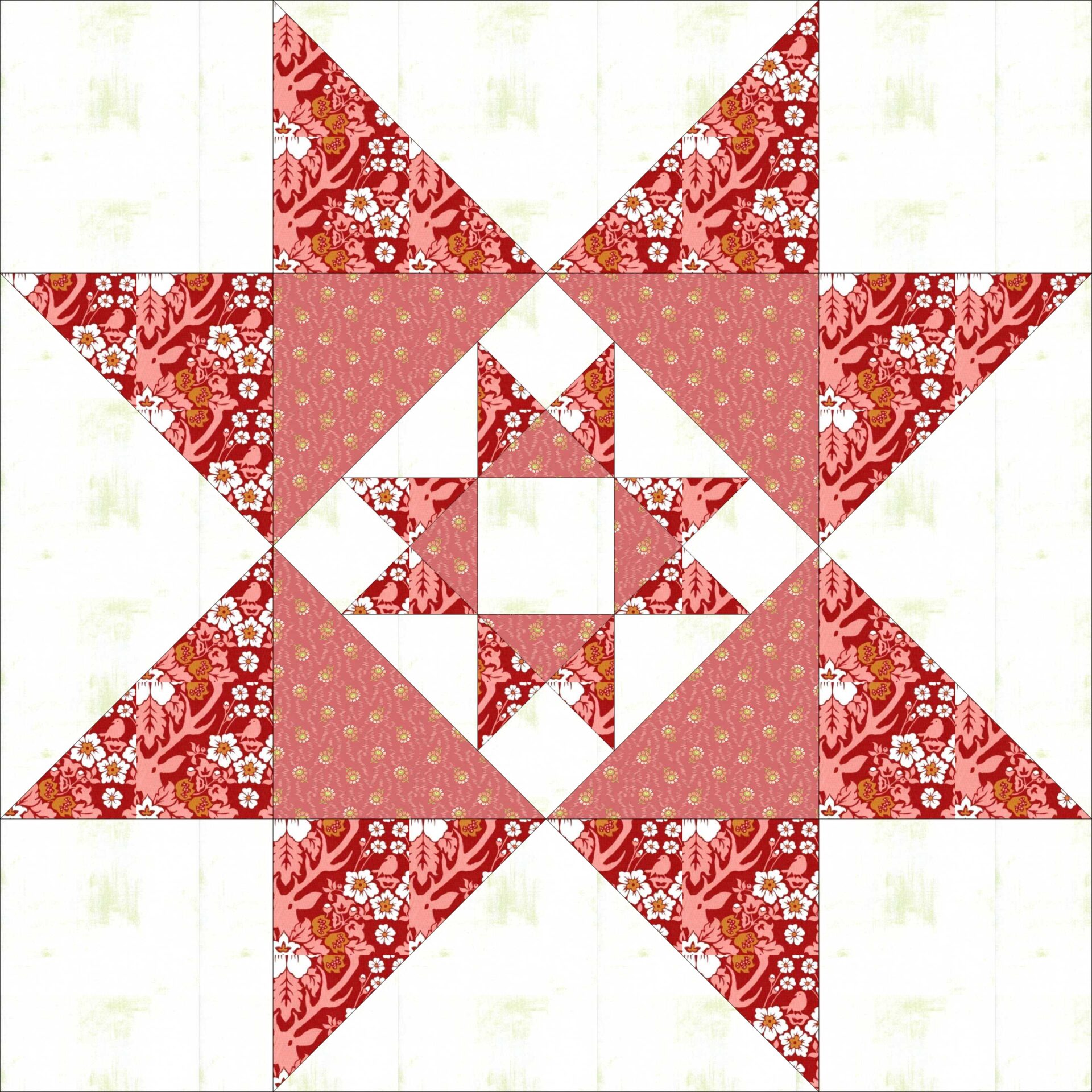 One Block Sawtooth Star: 3 Yard Quilt Pattern