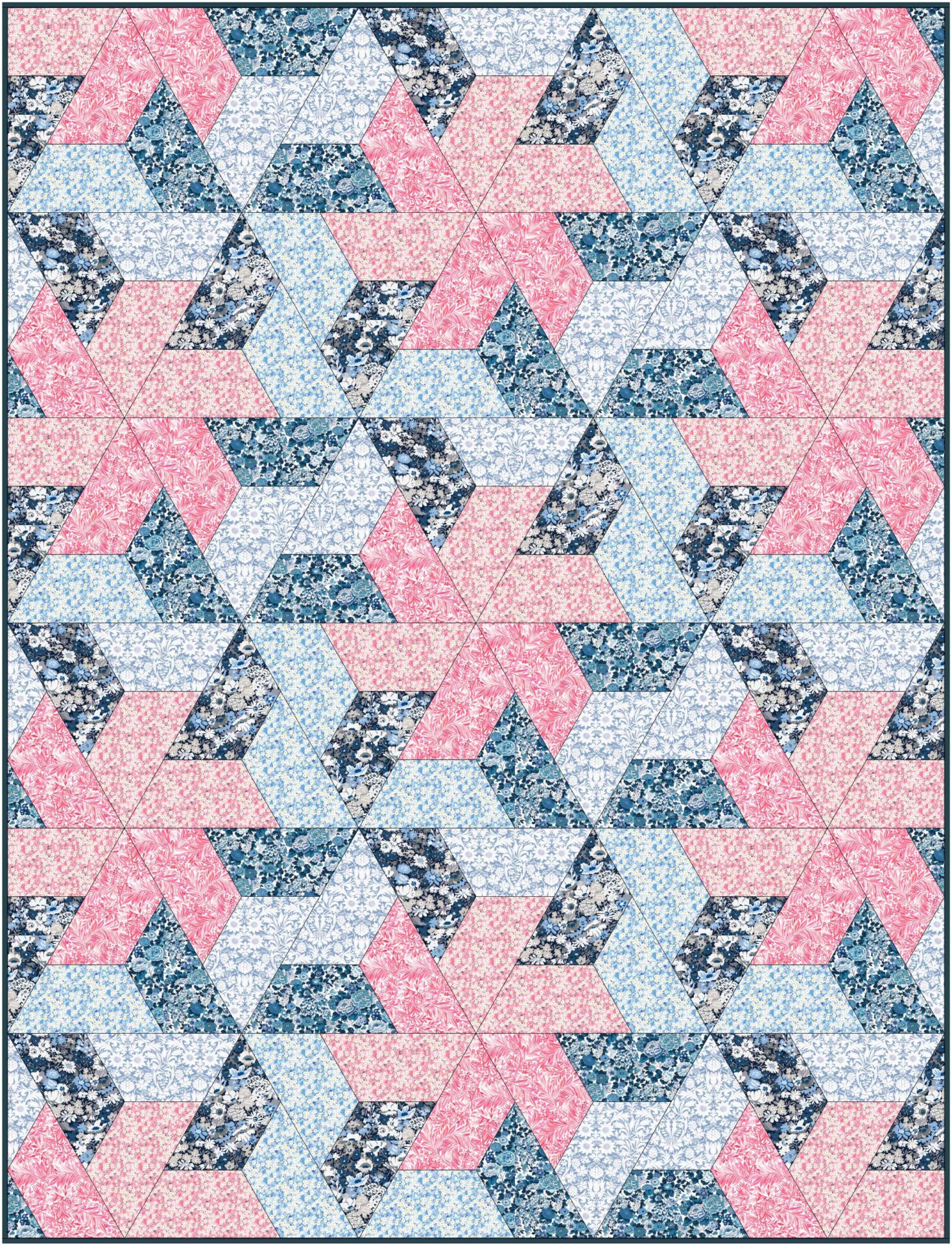 Twirling Blossoms: Free Quilt Pattern - Scrap and FQ Friendly!
